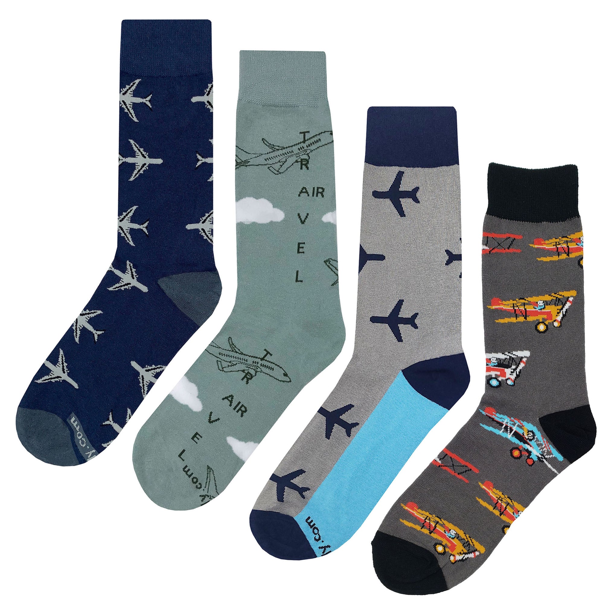 Airplane Socks 4 Pack - Fun and Crazy Socks at Sockfly.com