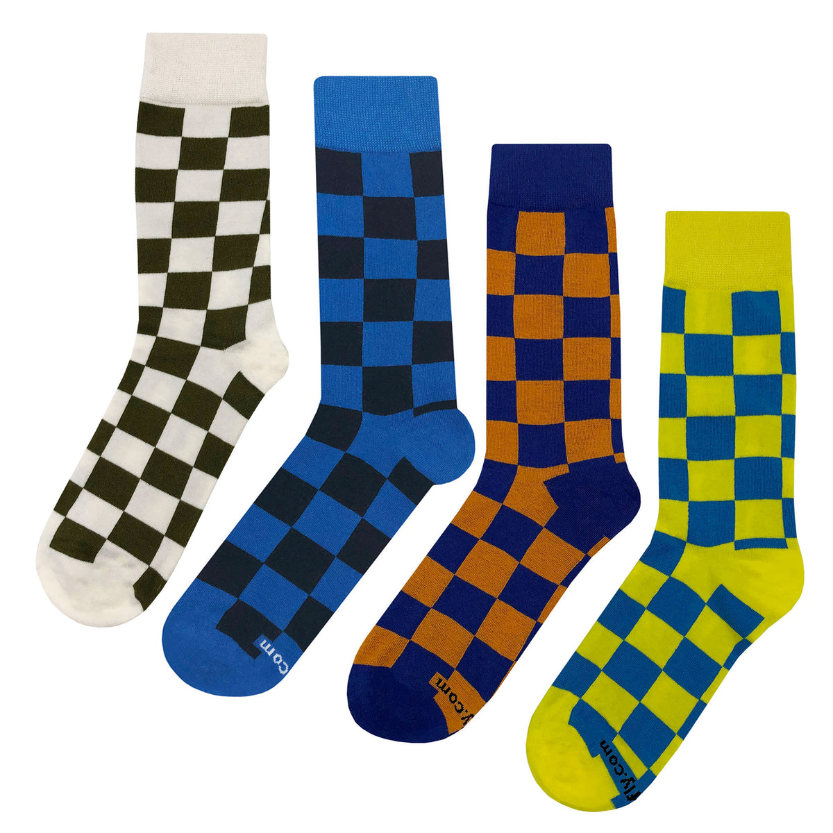 Checker Socks 4 Pack #2 - Fun and Crazy Socks at Sockfly.com