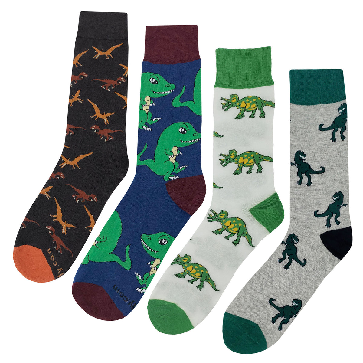 Dinosaur Socks 4 Pack - Fun and Crazy Socks at Sockfly.com