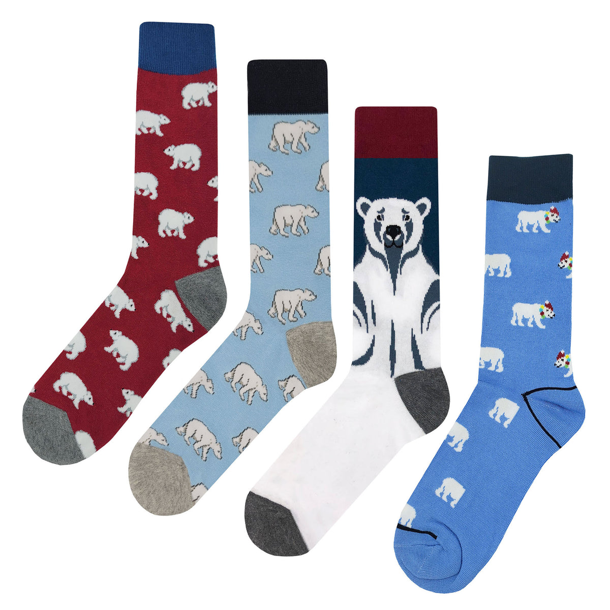 Polar Bear Socks 4 Pack - Fun and Crazy Socks at Sockfly.com