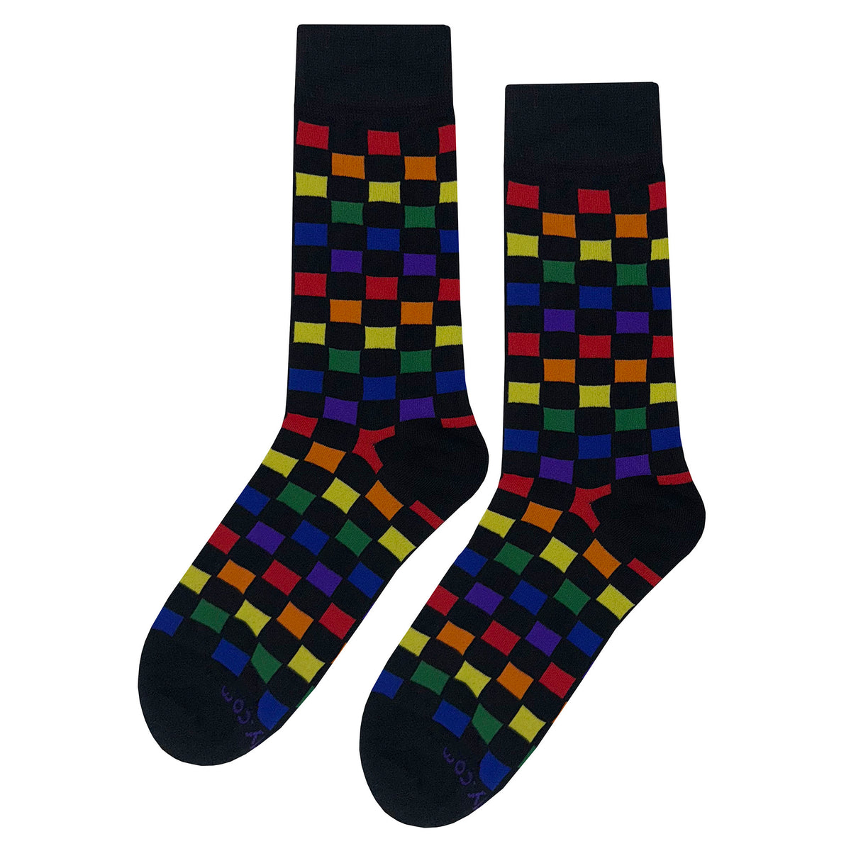 Rainbow Checker Socks - Fun and Crazy Socks at Sockfly.com