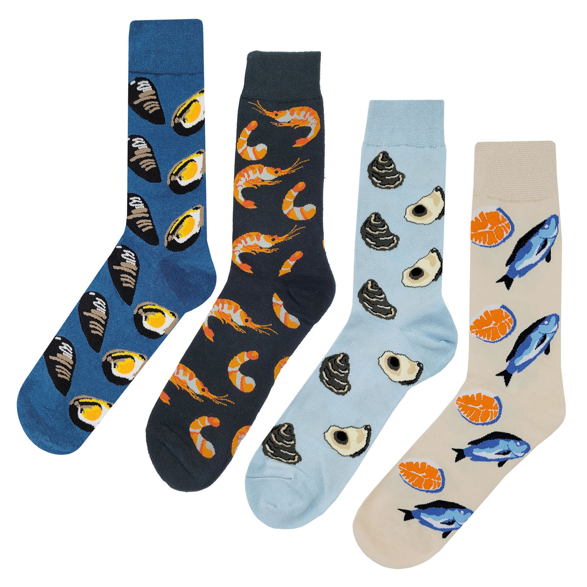 Seafood Socks 4 Pack - Fun and Crazy Socks at Sockfly.com