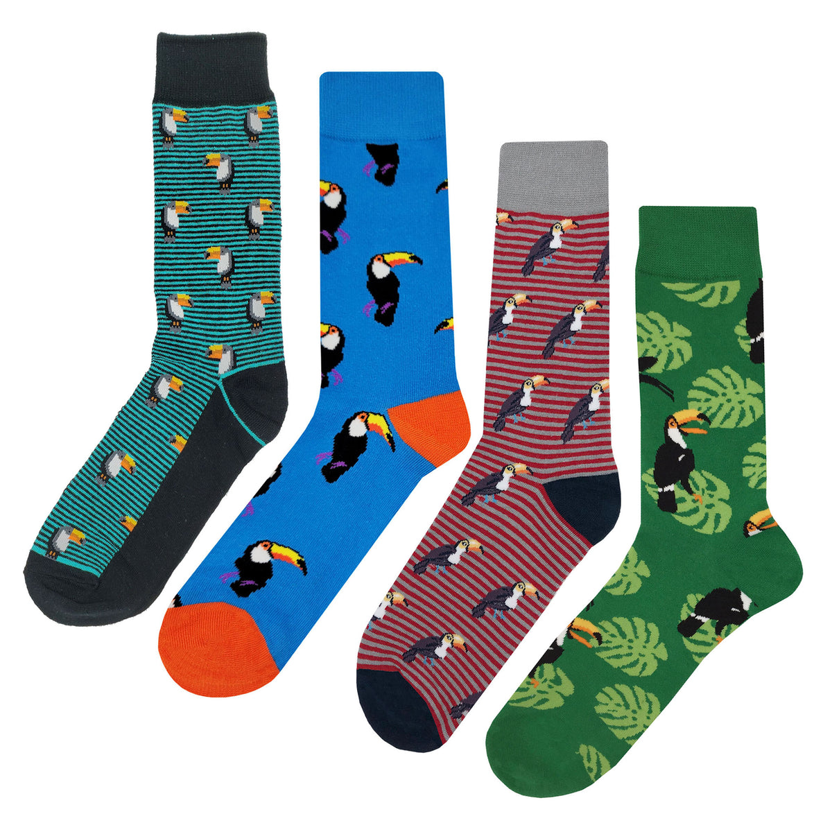Toucan Socks 4 Pack - Fun and Crazy Socks at Sockfly.com