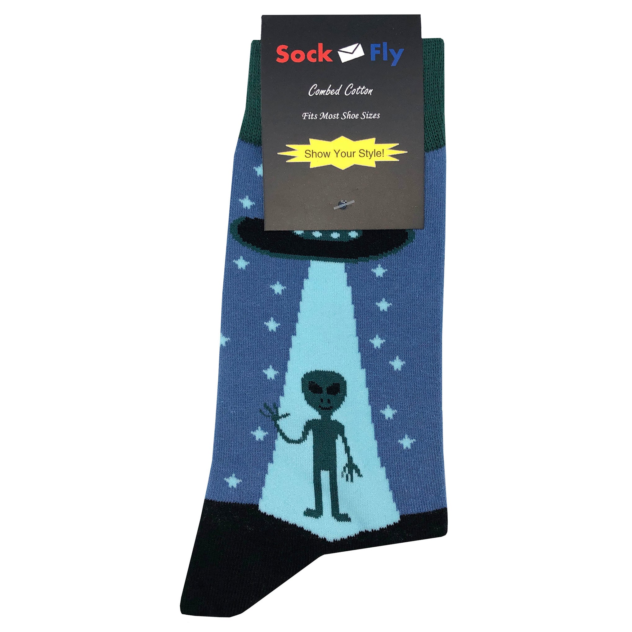 Alien Visitor Socks - Fun and Crazy Socks at Sockfly.com