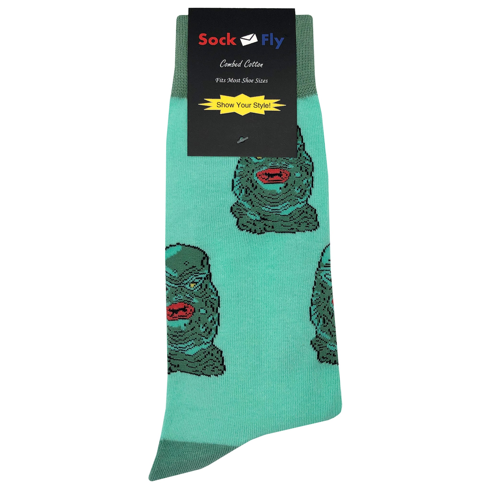 Black Lagoon Creature Socks - Fun and Crazy Socks at Sockfly.com