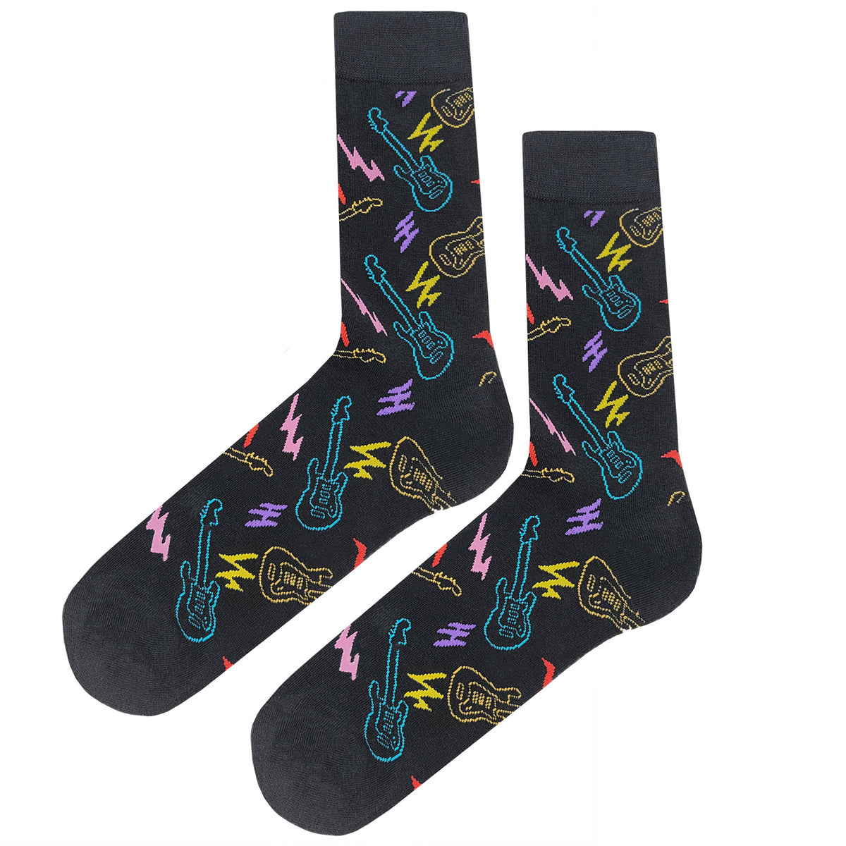 Black Light Guitar Socks - Fun and Crazy Socks at Sockfly.com