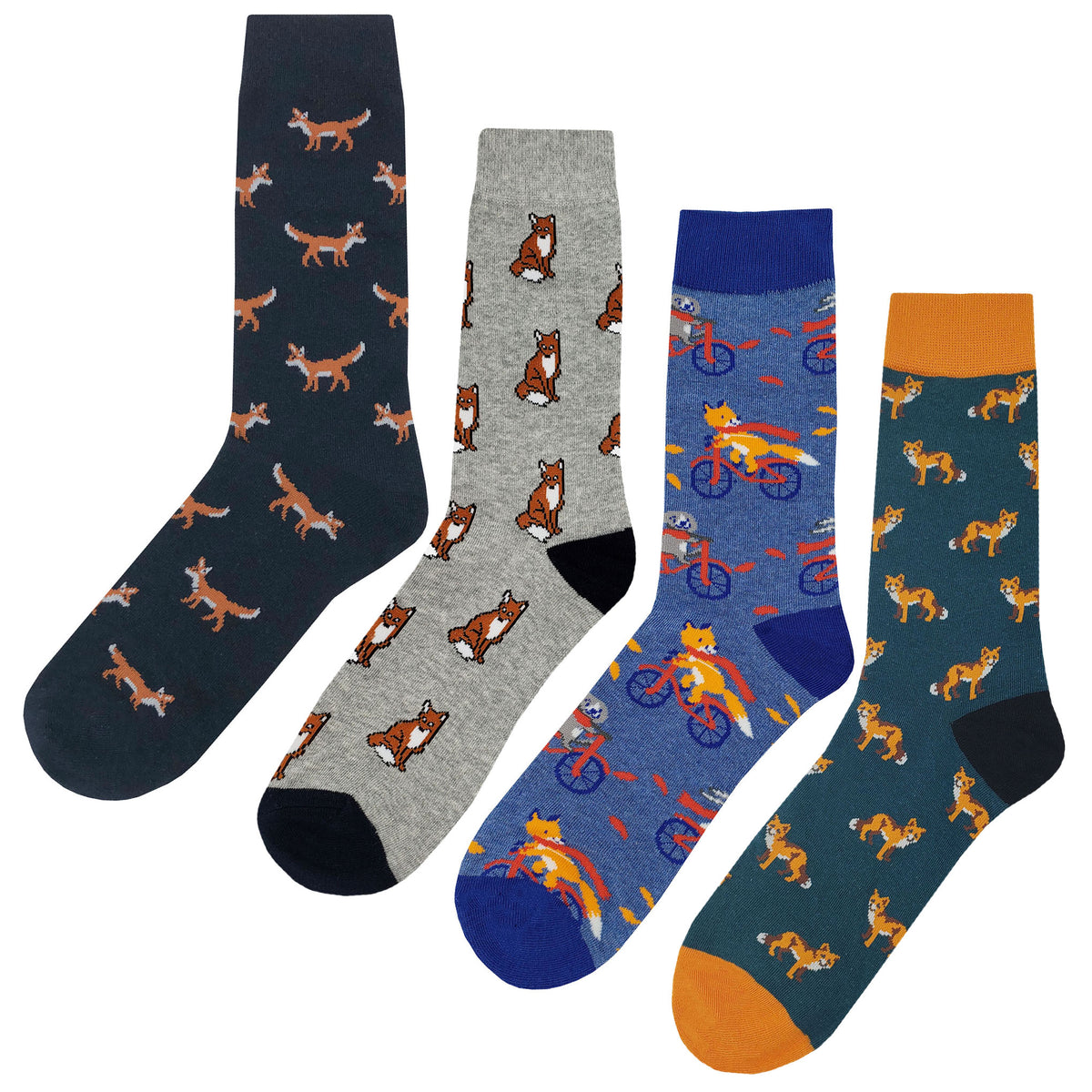 Fox Socks 4 Pack - Fun and Crazy Socks at Sockfly.com