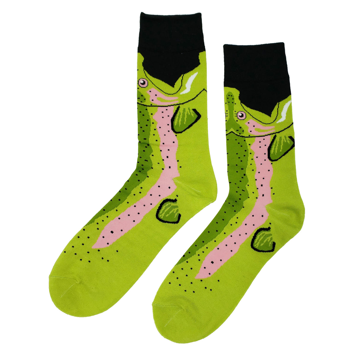 Green Fish Trout Socks - Fun and Crazy Socks at Sockfly.com