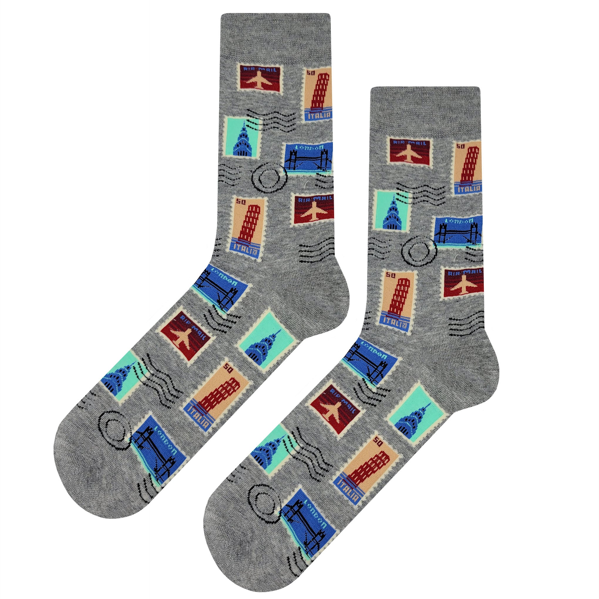 Postal Stamp Socks - Fun and Crazy Socks at Sockfly.com