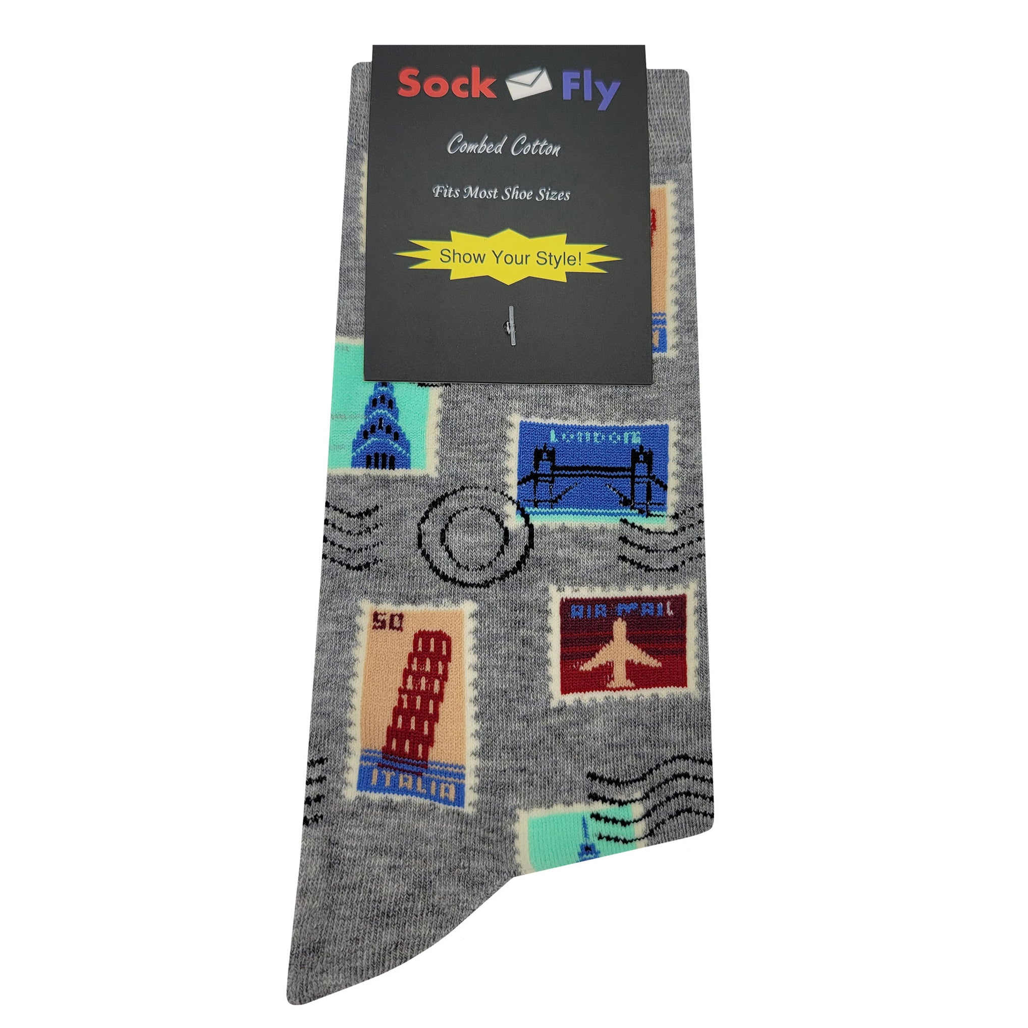 Postal Stamp Socks - Fun and Crazy Socks at Sockfly.com