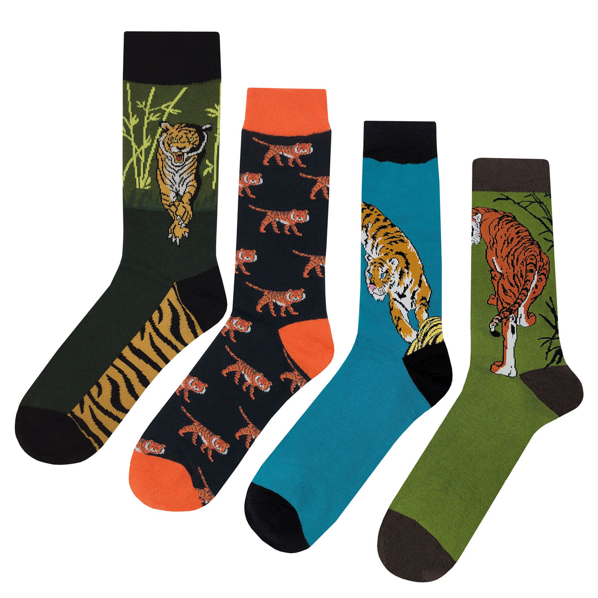 Tiger Socks 4 Pack - Fun and Crazy Socks at Sockfly.com