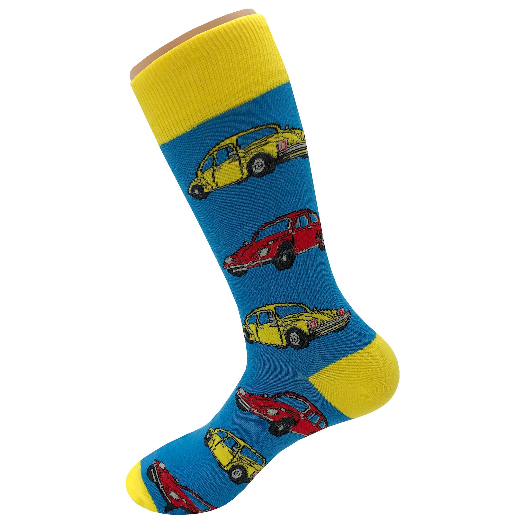 VW Beetle Blue Socks - Fun and Crazy Socks at Sockfly.com