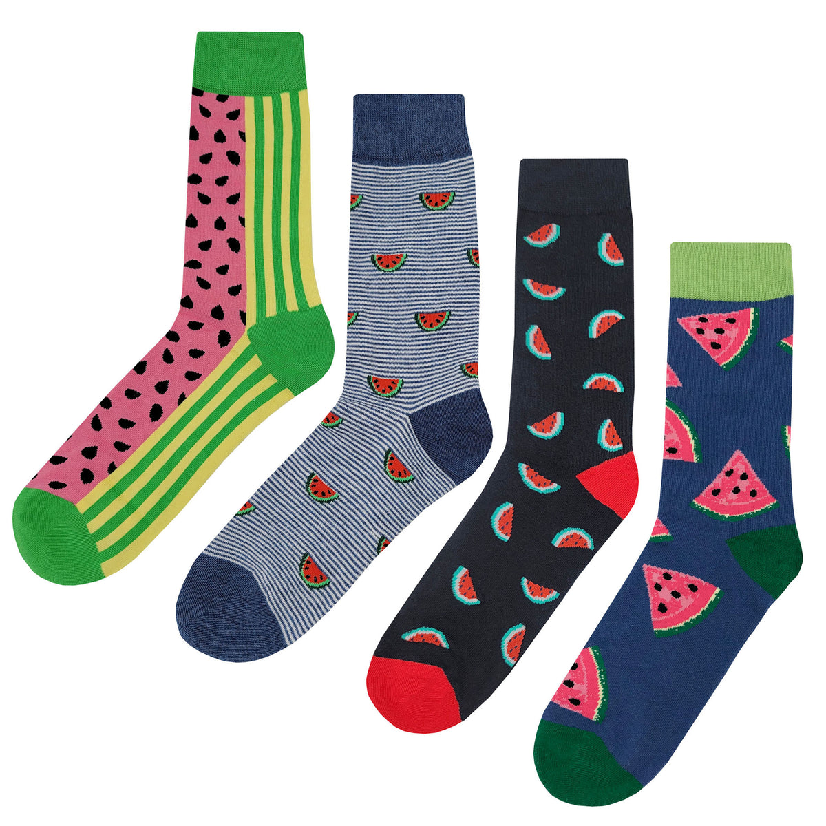 Watermelon Socks 4 Pack - Fun and Crazy Socks at Sockfly.com